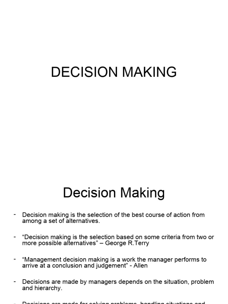 Decision Making | PDF | Decision Making | Policy