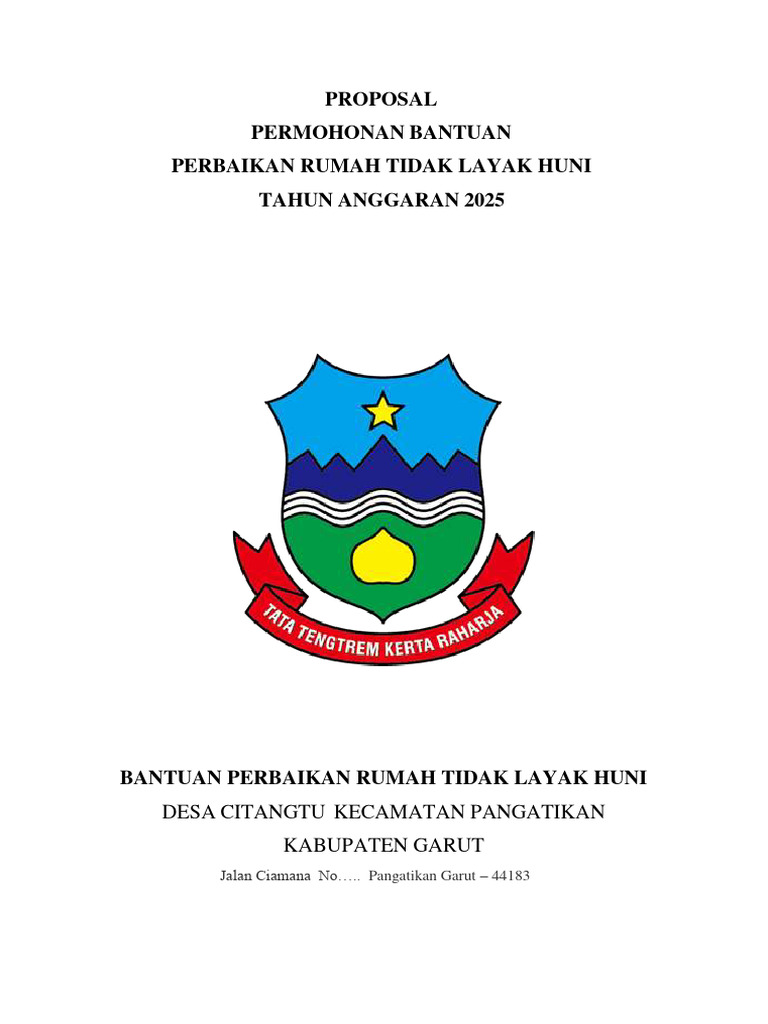 Proposal Rutilahu Kabupaten Garut 2025 | PDF