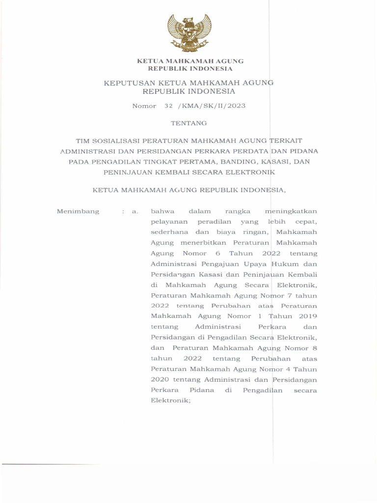 SK Kma Nomor 32 Kma SK II 2023 | PDF