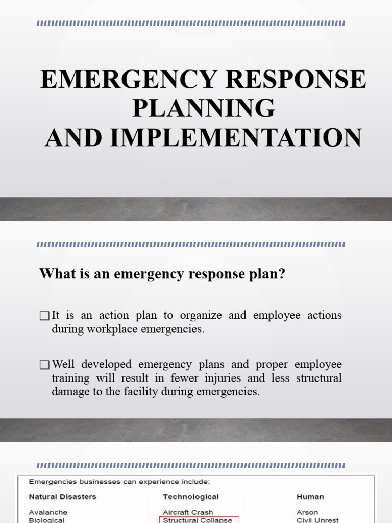 Emergency Response Prepardness | PDF | Emergency | Emergency Management