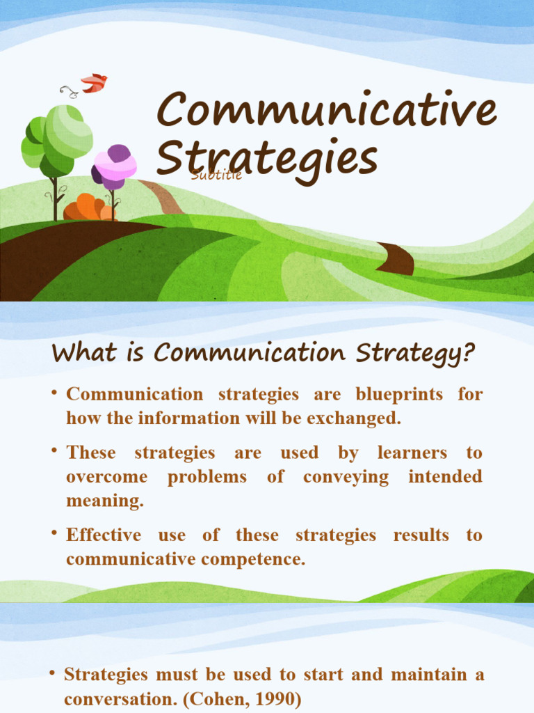 Communicative Strategies | PDF | Communication | Conversation