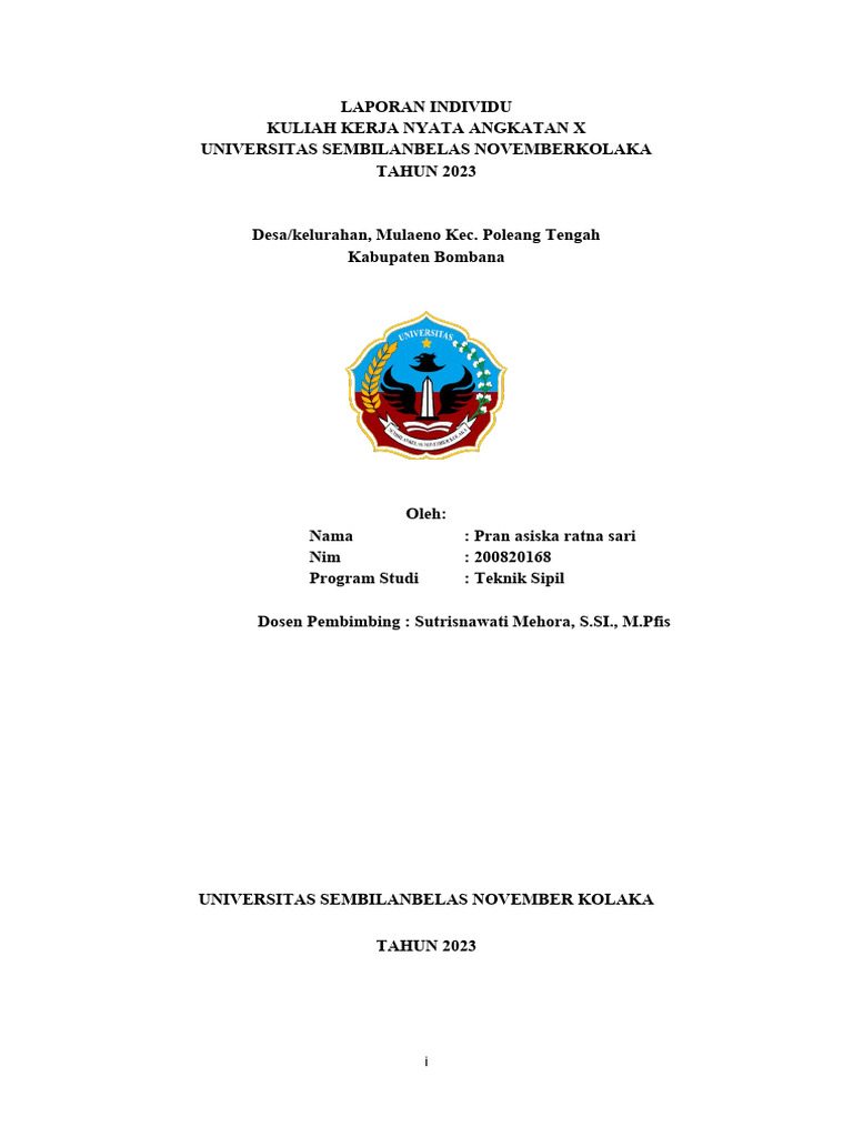 Laporan Individu KKN - Pran Asiska | PDF | Ilmu Sosial | Seni
