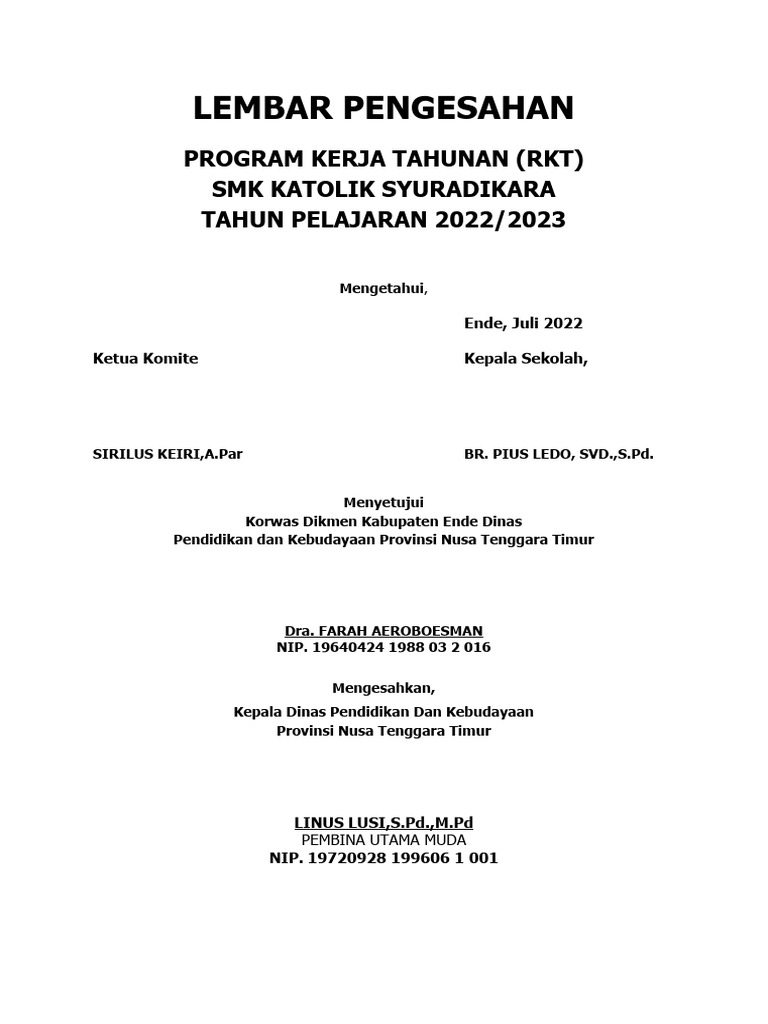 Lembar Pengesahan | PDF