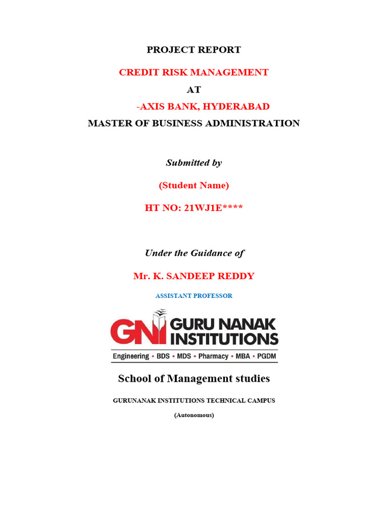 E00B0 Credit Risk Management - Axis Bank | PDF | Financial Risk ...