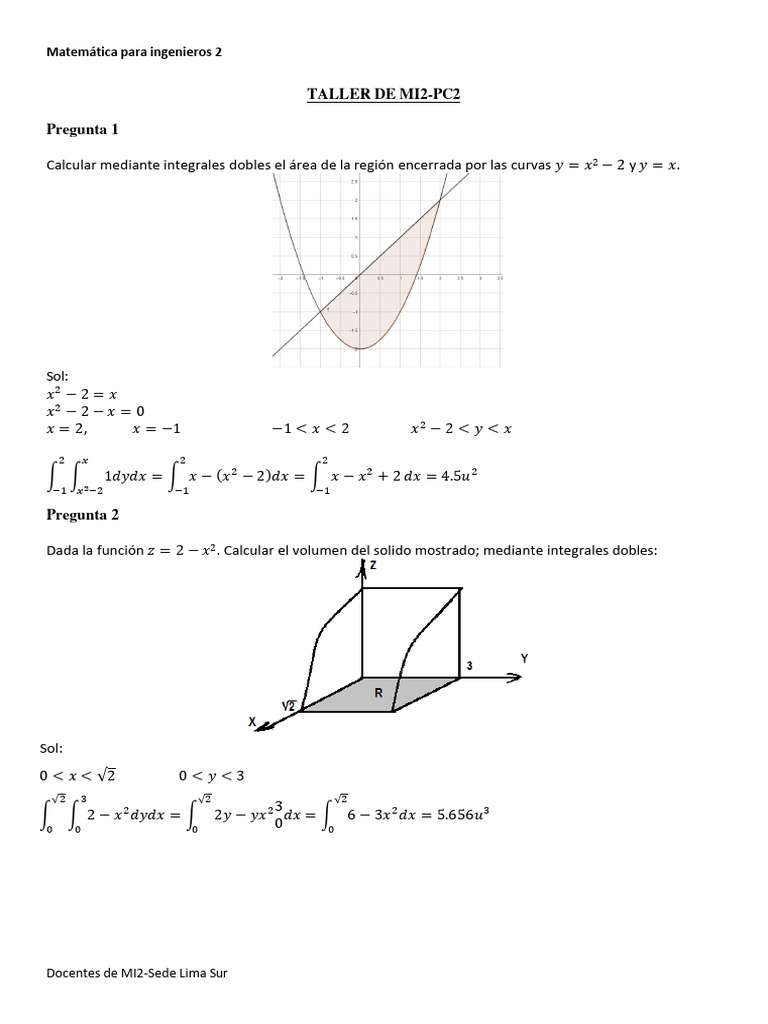 TALLER PC2 (Resuelto) | PDF | Matemáticas | Análisis matemático