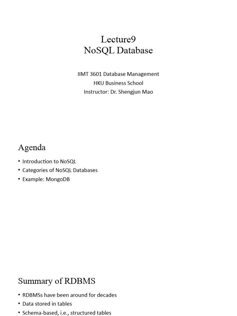 NoSQL Database | PDF