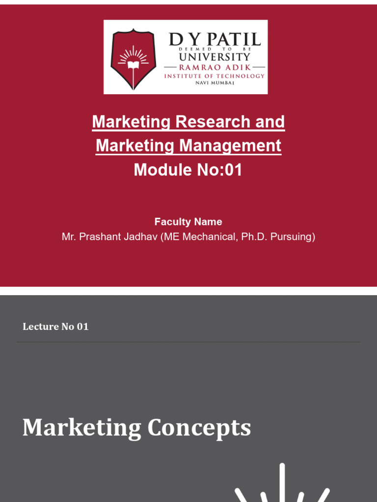 MRMM - L01 - Marketing Concepts | PDF