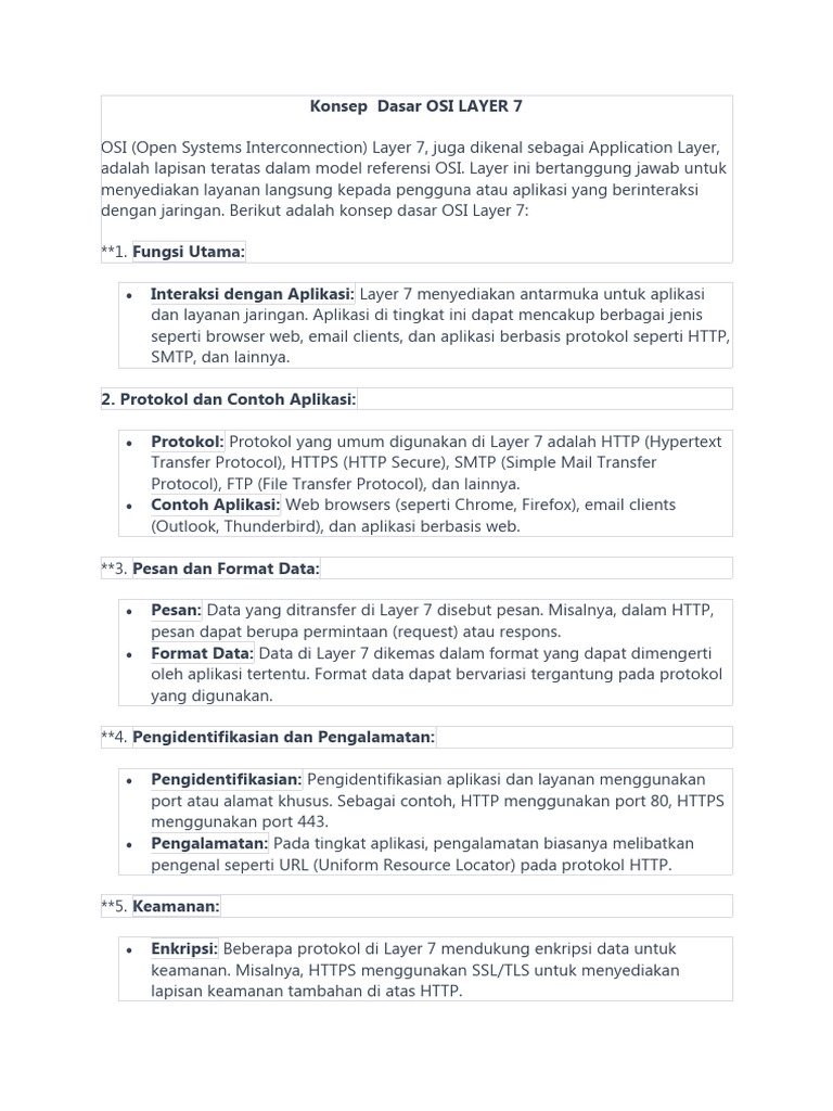 Konsep Dasar OSI LAYER 7 | PDF