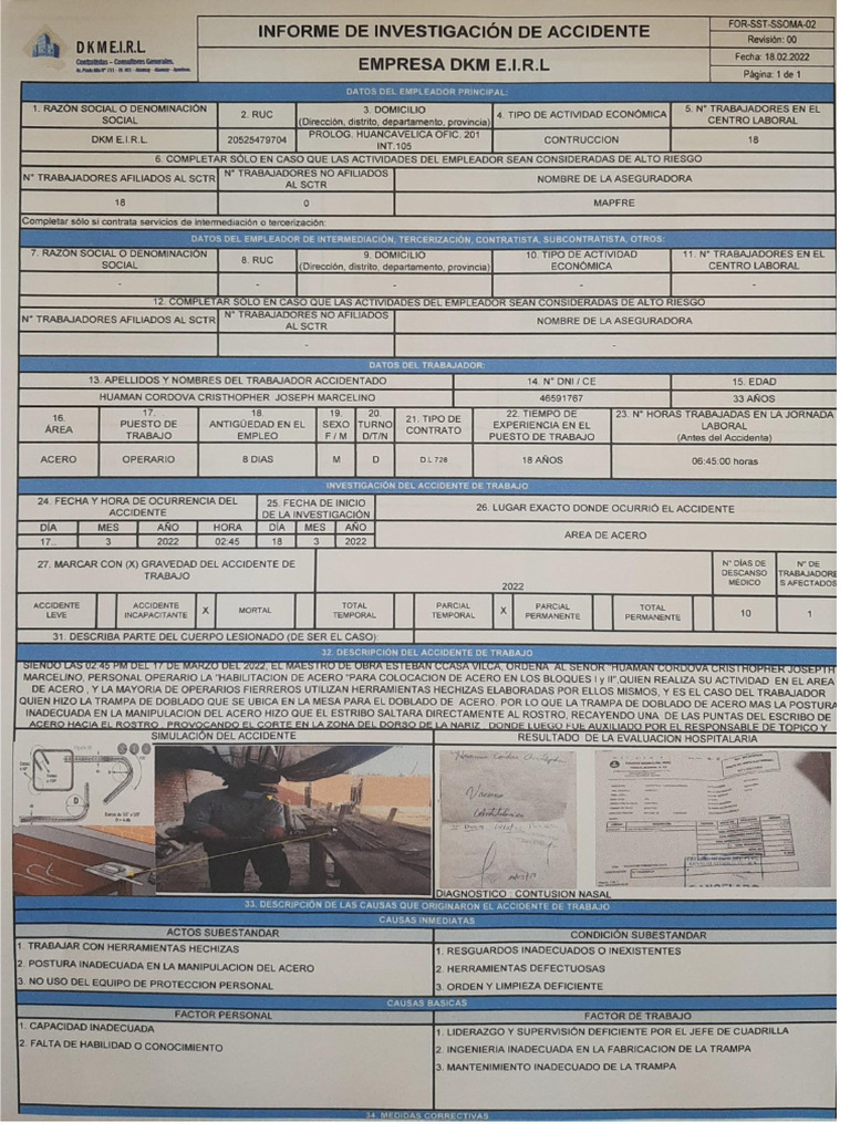 Registro de Accidente 08-03-2022 | PDF