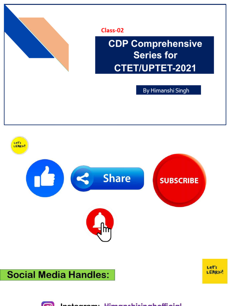 Cdp Comprehensive Class 02 Pdf Human Life Stages Social Psychology