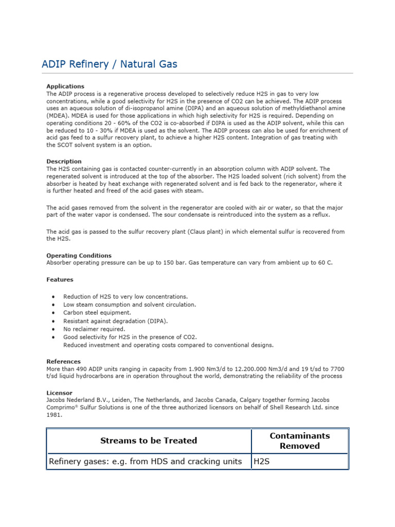 ADIP Refinery | PDF | Transparent Materials | Chemical Compounds