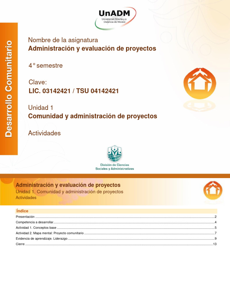 CAEP U1 Actividades | PDF | Evaluación | Gestión de proyectos