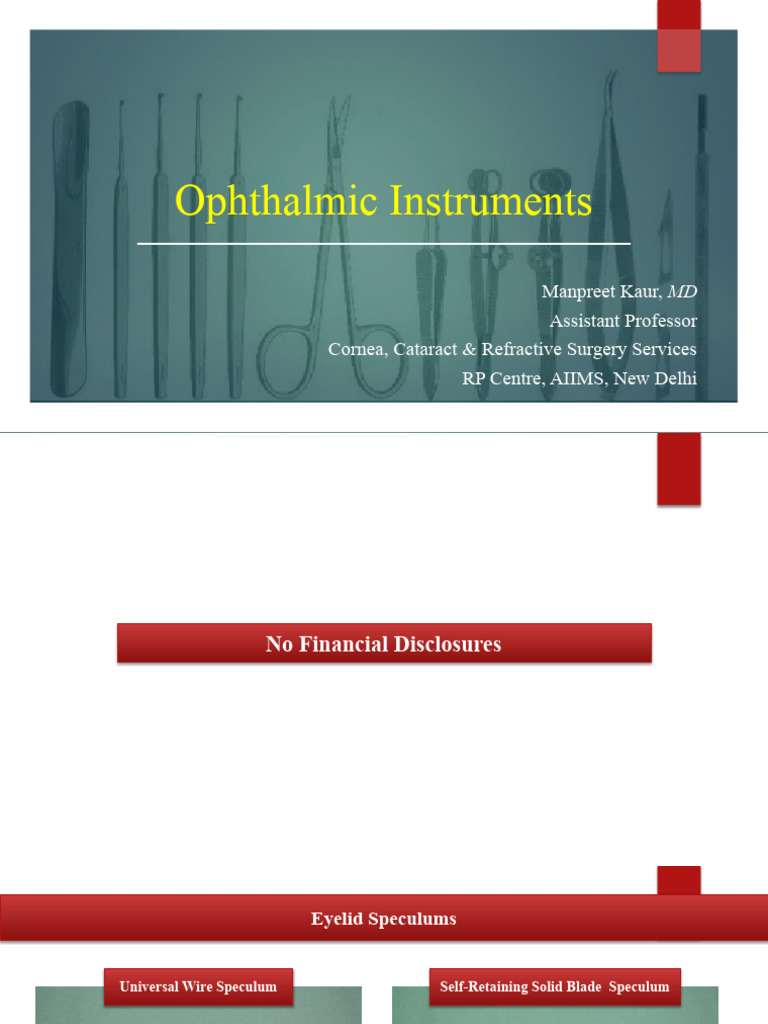 Ophthalmic Instruments | Download Free PDF | Clinical Medicine | Eye