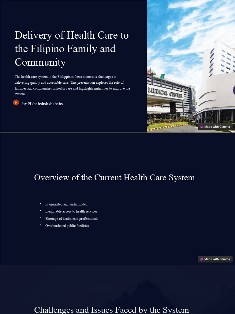 Delivery of Health Care To The Filipino Family and Community | Download ...