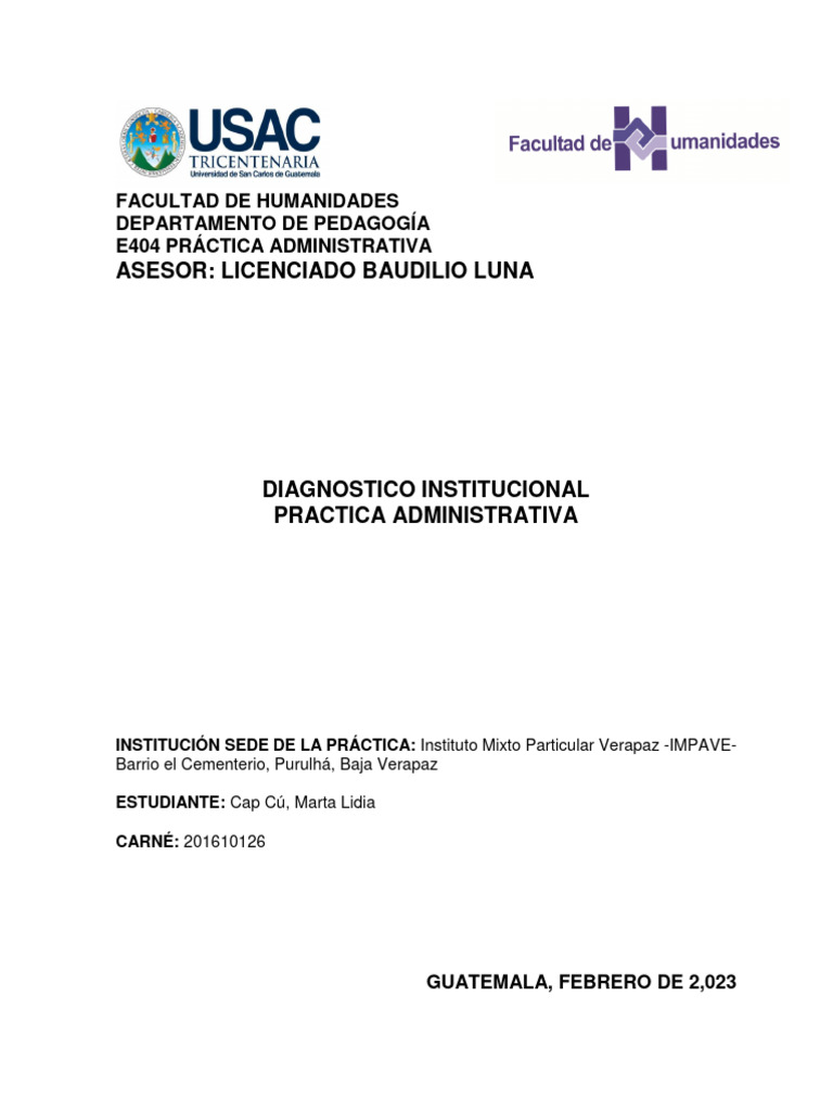 Diagnóstico Institucional IMPAVE | PDF | Maestros | Enseñando
