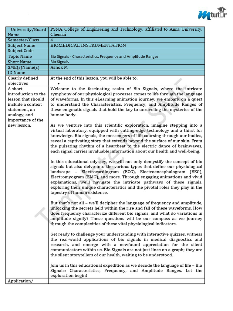 Bio Signals-SME Content | PDF | Electroencephalography | Amplitude