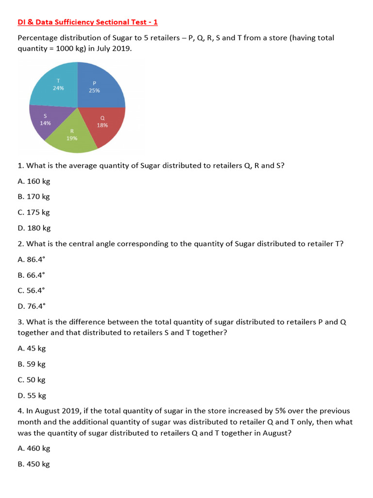 Data Sufficiency Test Questions | PDF