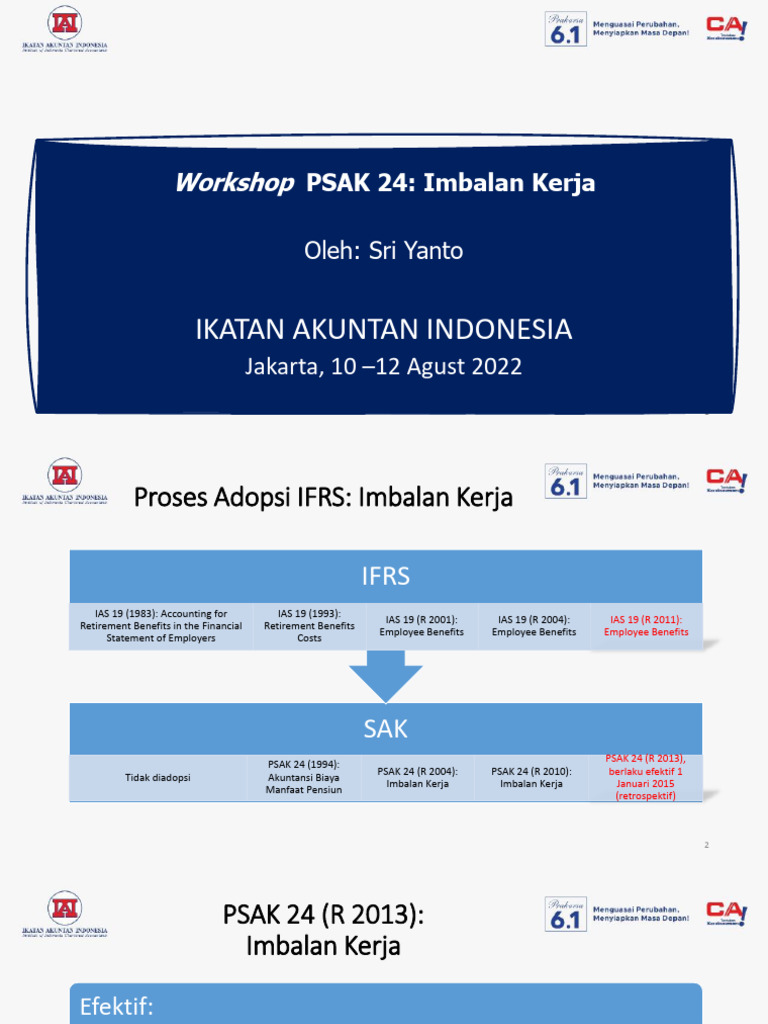 PSAK 24: Panduan Imbalan Kerja | PDF