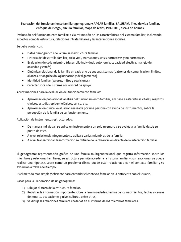 Evaluacion Del Funcionamiento Familiar | PDF