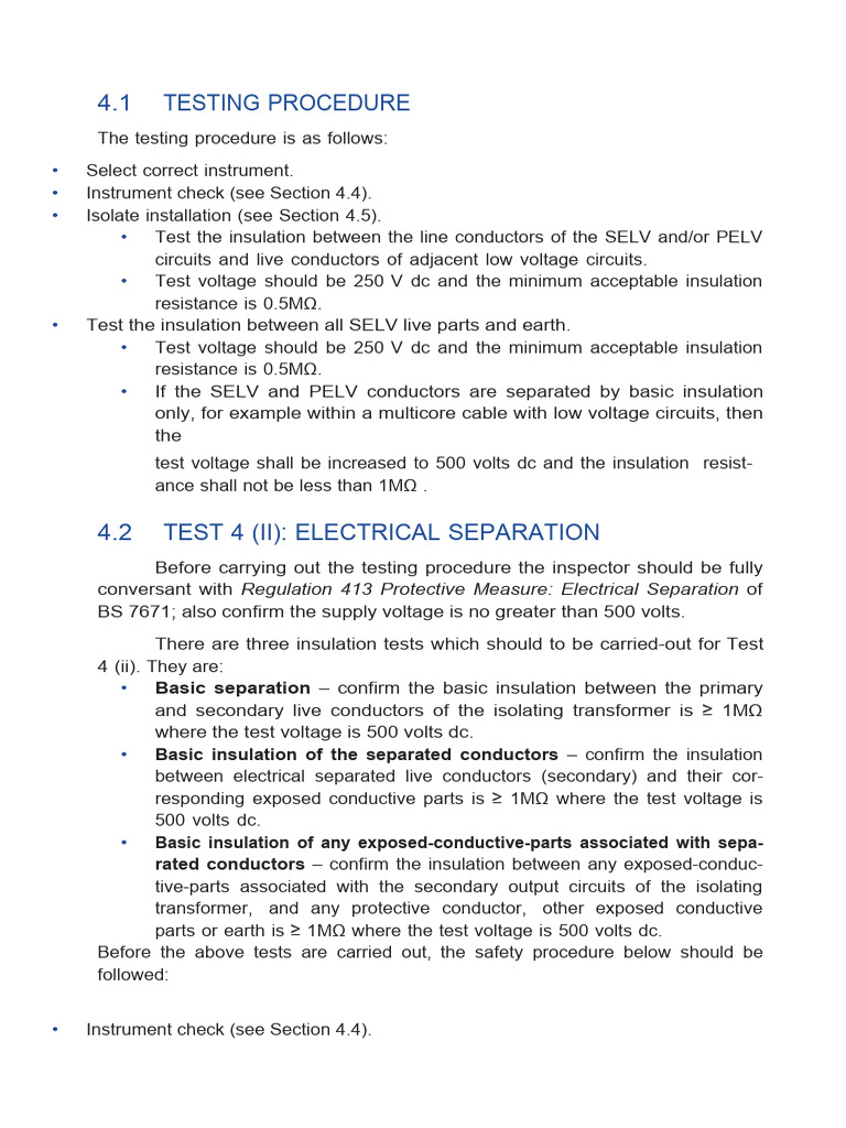 Testing Procedure | PDF | Insulator (Electricity) | Metrology