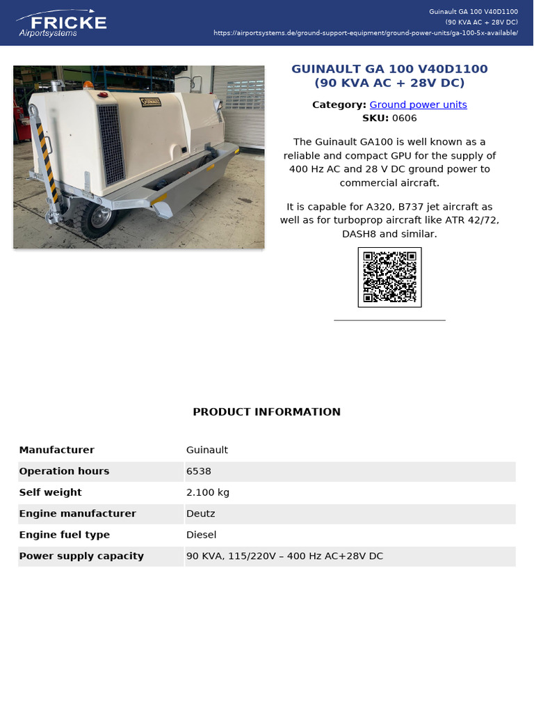 Guinault GA 100 GPU Specifications | PDF
