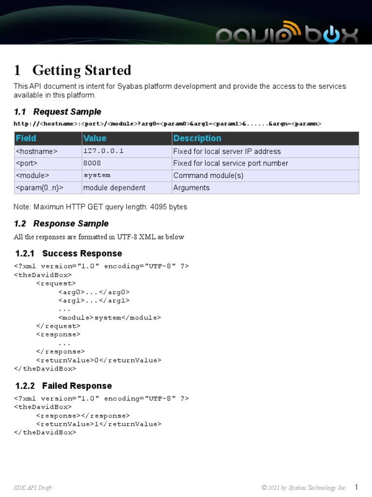 Syabas SDK API | PDF | Hypertext Transfer Protocol | Application Programming Interface