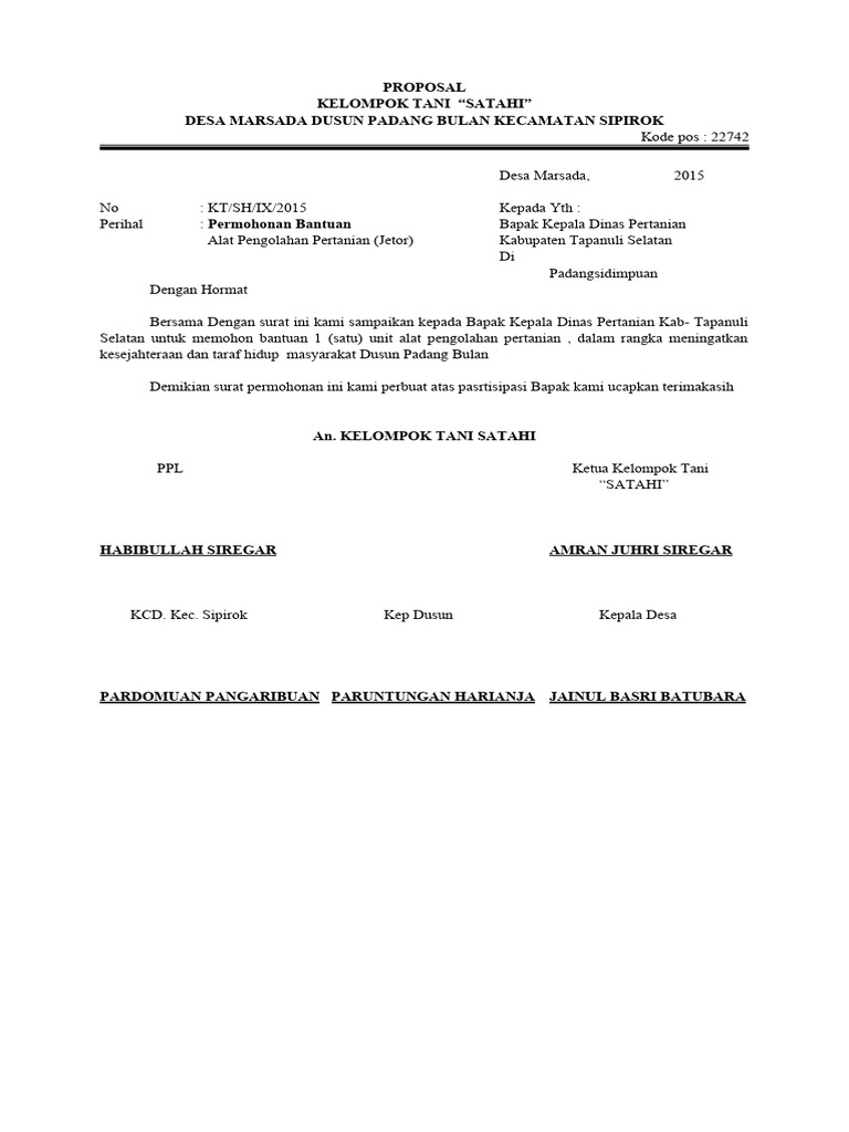Proposal Kelompok Tani | PDF