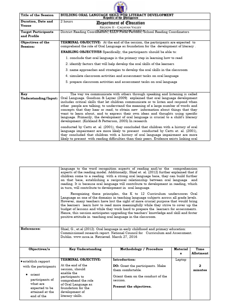 Session Guide Sample | PDF | Literacy | Learning
