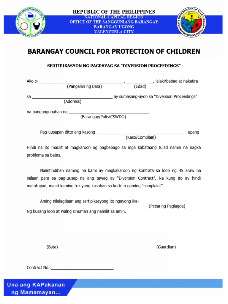 BCPC Diversion Form | PDF | Law