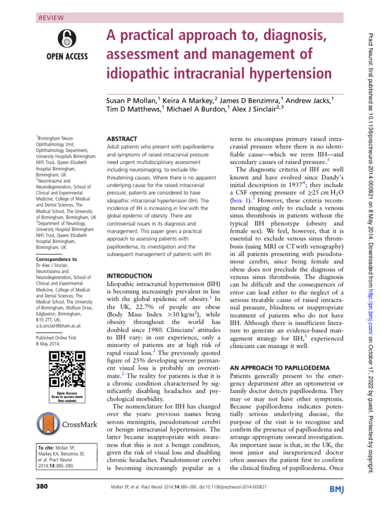 Idiopathic Intracranial Hypertension - BMJ PN | PDF | Cerebrospinal ...