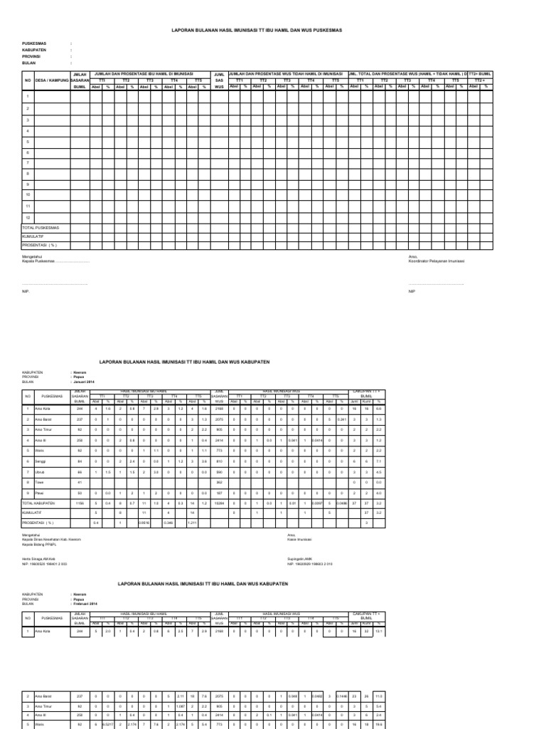 Format Laporan Imunisasi Pdf