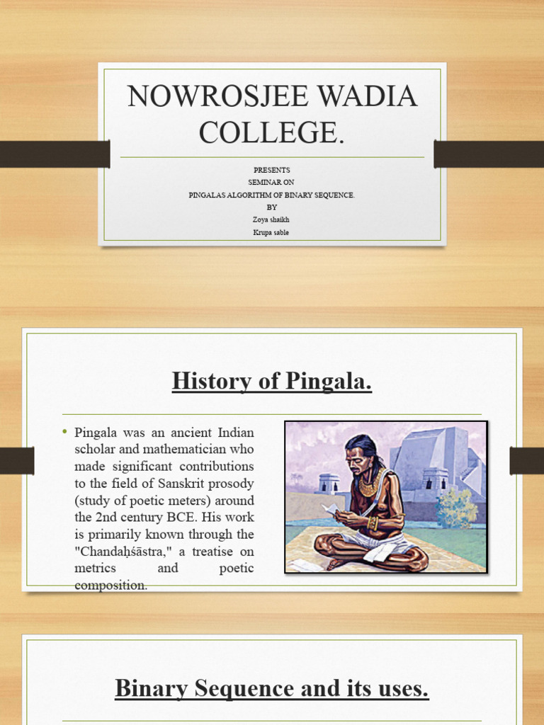 Nowrosjee Wadia CLG Presents Pingalas Binary Sequence. | PDF ...