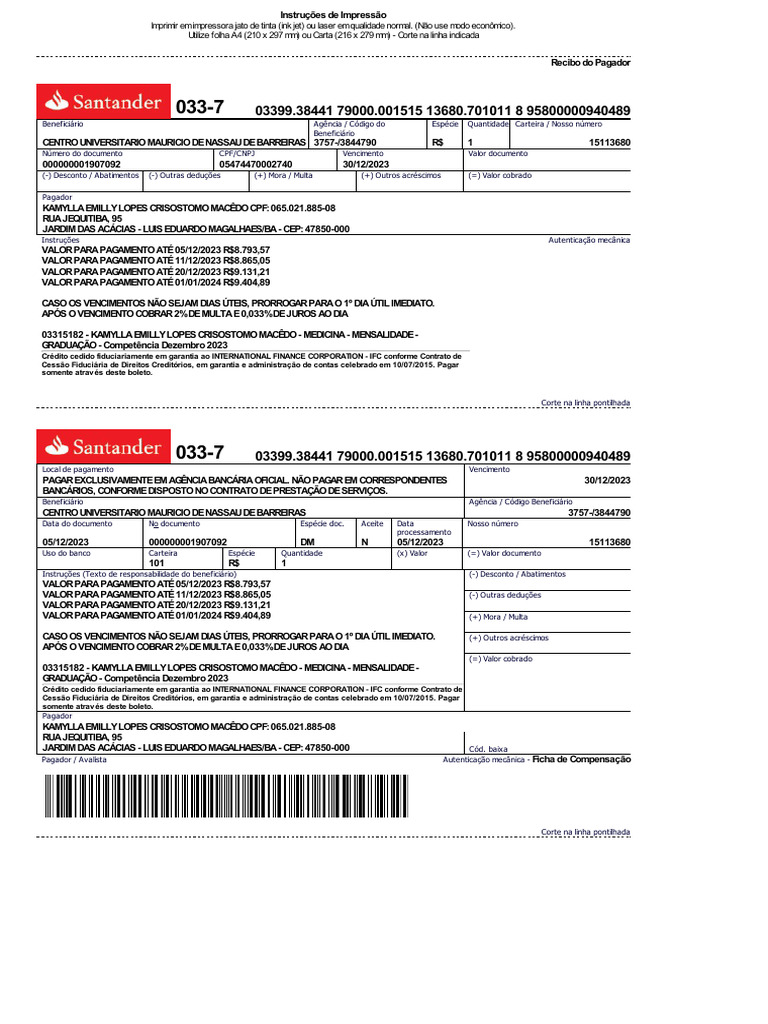 Boleto de Pagamento 3 | PDF