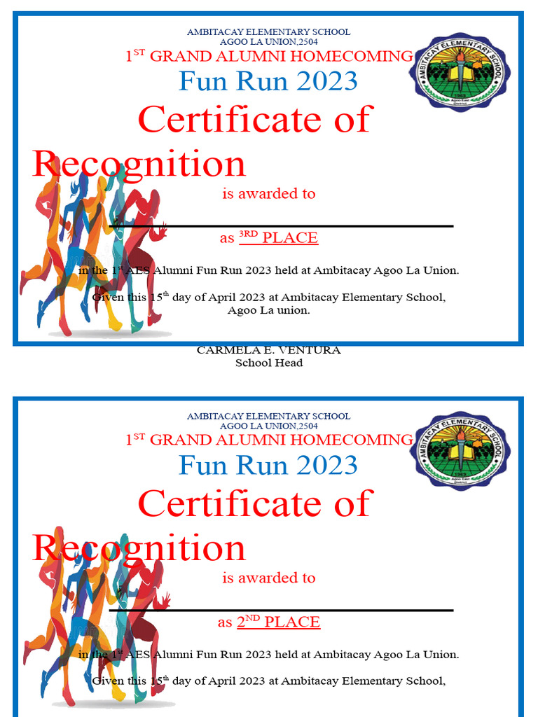 Certificate Fun Run Alumni | PDF
