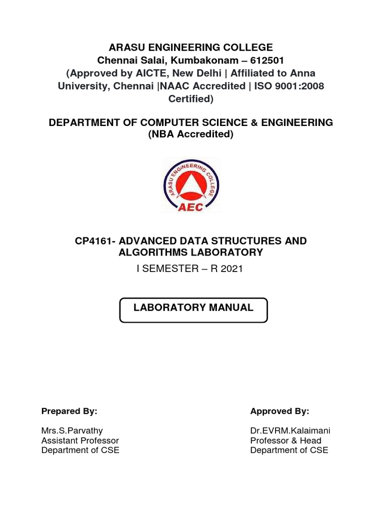 ADSA Lab Manual | PDF | Algorithms And Data Structures | Computer Data ADSA Lab Manual | PDF | Algorithms And Data Structures | Computer Data