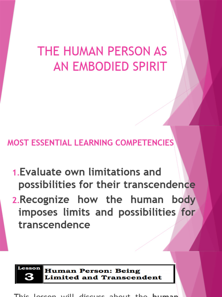 Lesson 3 The Human Person As An Embodied Spirit | PDF