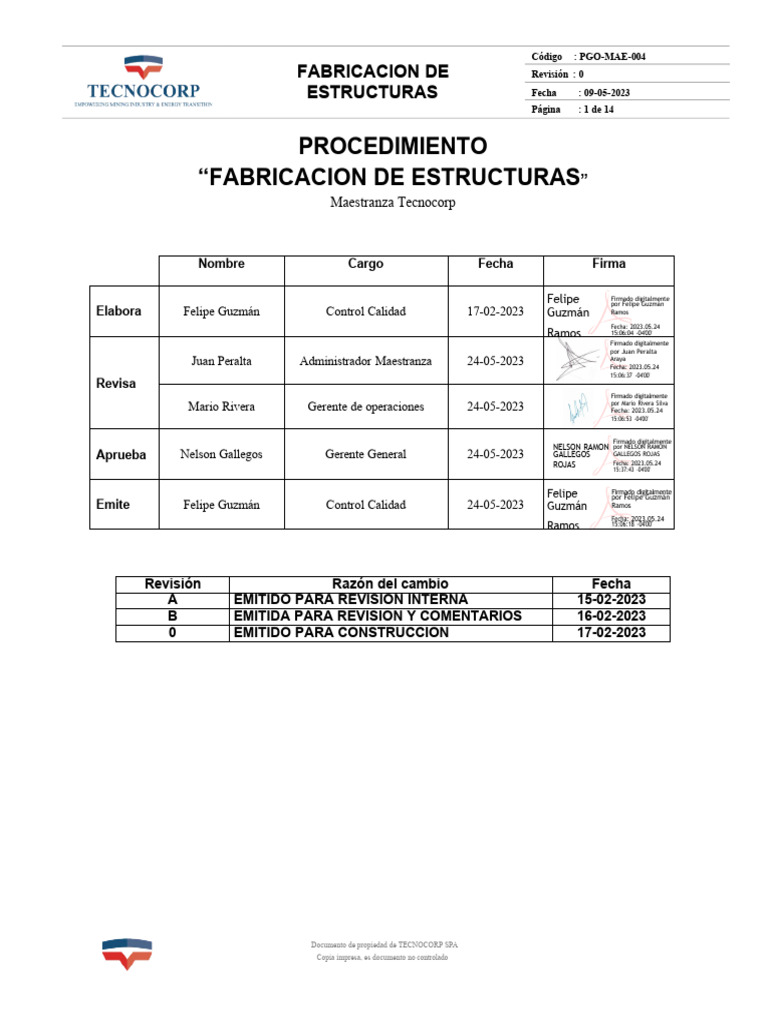PGO MAE 004 Fabricacion de Estructuras | PDF | Soldadura | Construcción