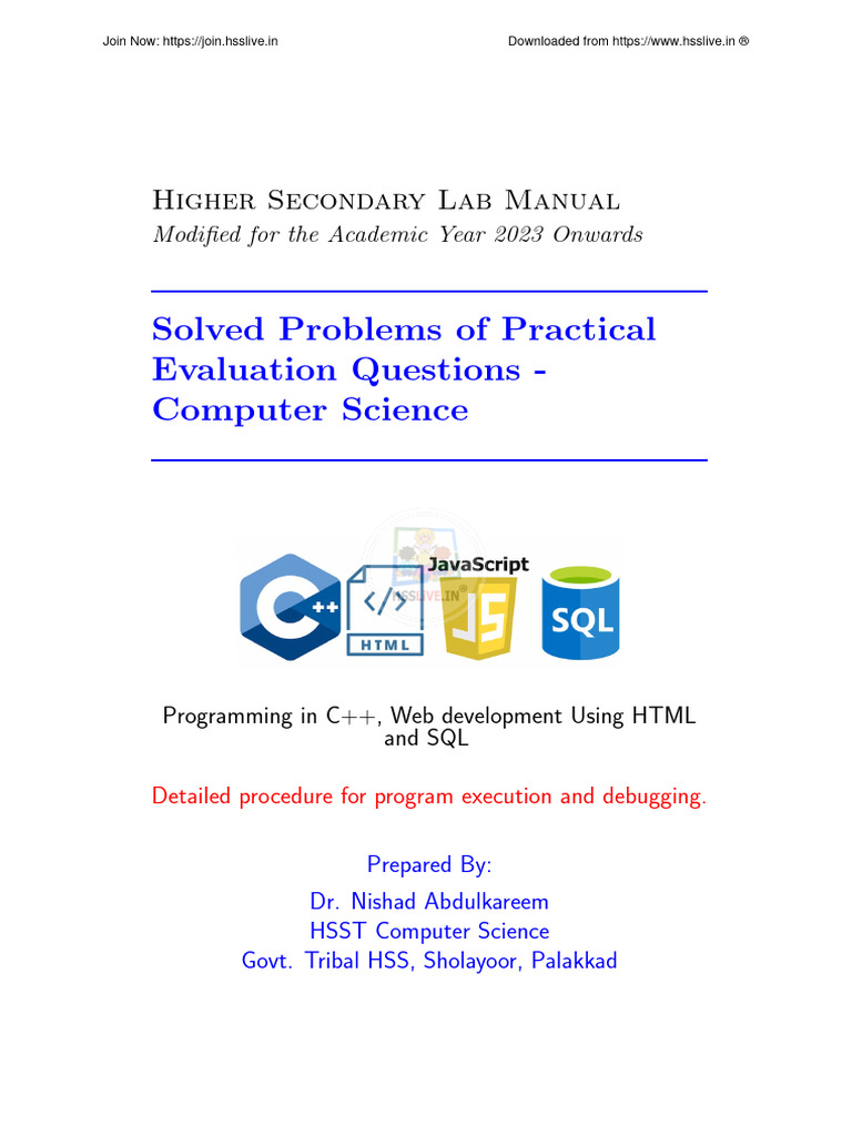 Hsslive - Computer - Science - Lab - Version 3 | PDF | Html Element | World Wide Web
