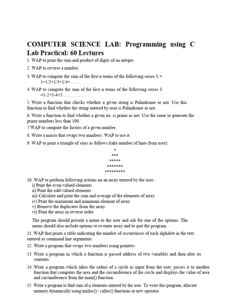 Bca BSC Lab | PDF | Matrix (Mathematics) | Scheduling (Computing)