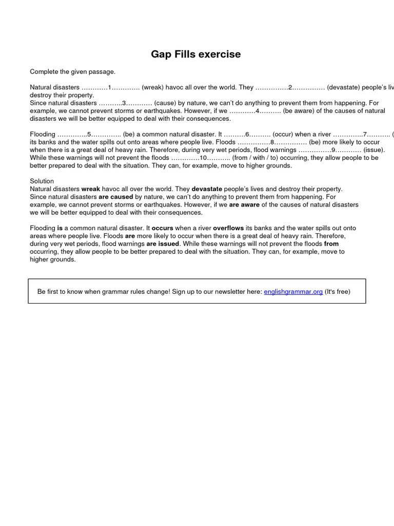 Gap Fills Exercise | PDF