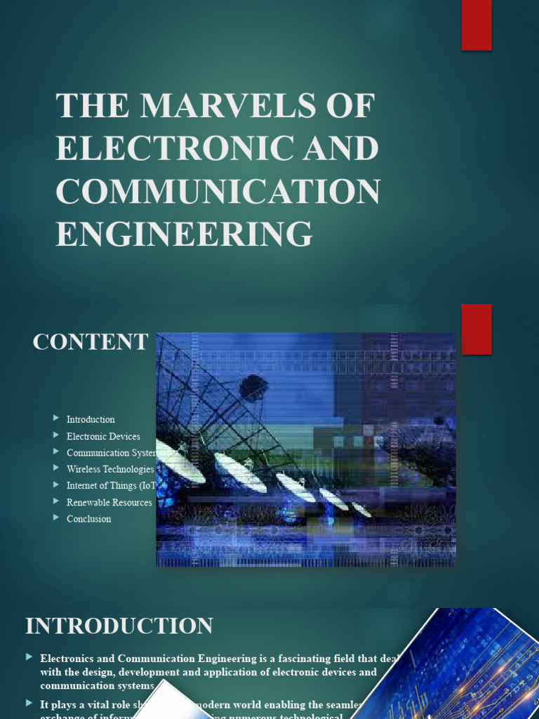 The Marvels of Electronic and Communication Engineering | PDF | Internet Of Things | Renewable ...