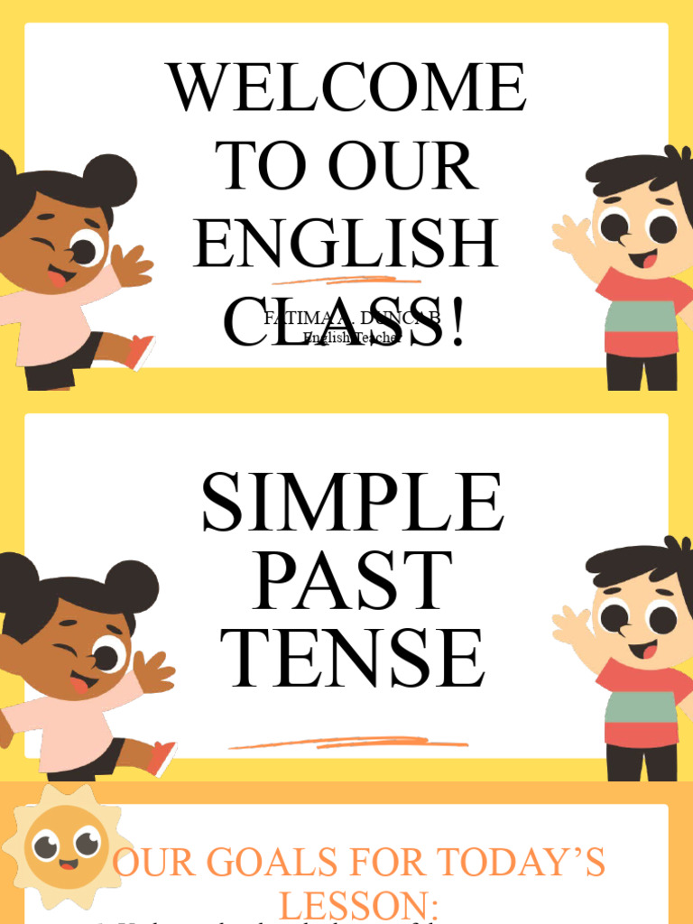 Present Simple Tense English Grammar Presentation in Orange White ...