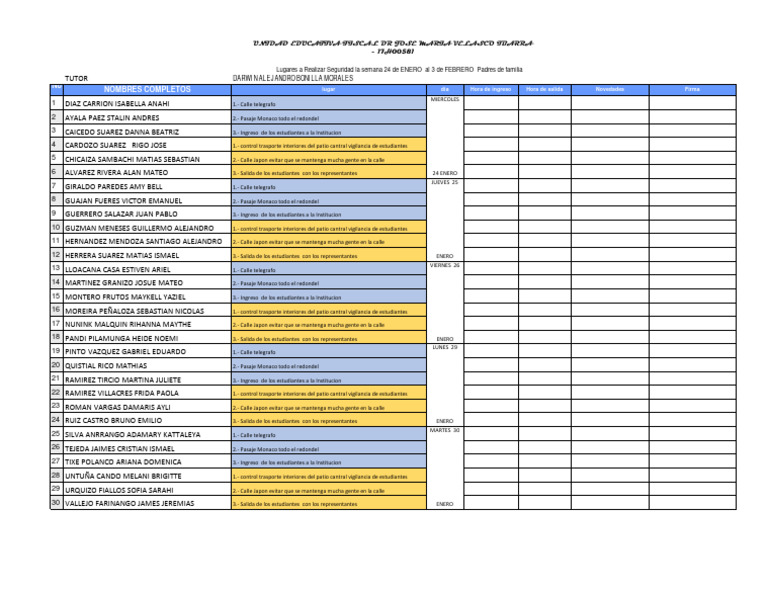 Formato Vigilancai Padres de Familia 7C A | PDF | Ciencias sociales
