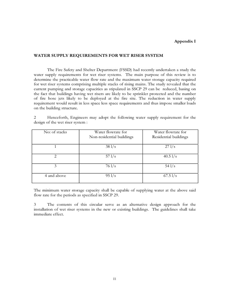 Wet Riser Water Supply Guidelines | PDF | Technology & Engineering