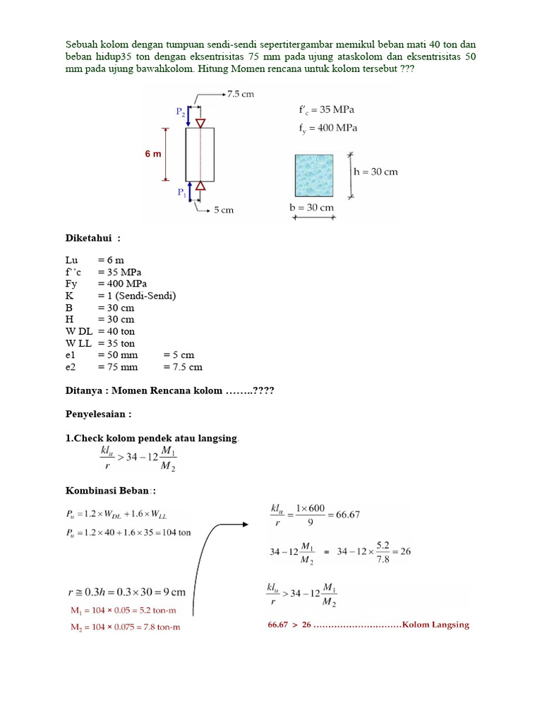 Contoh Soal Kolom Langsing | PDF