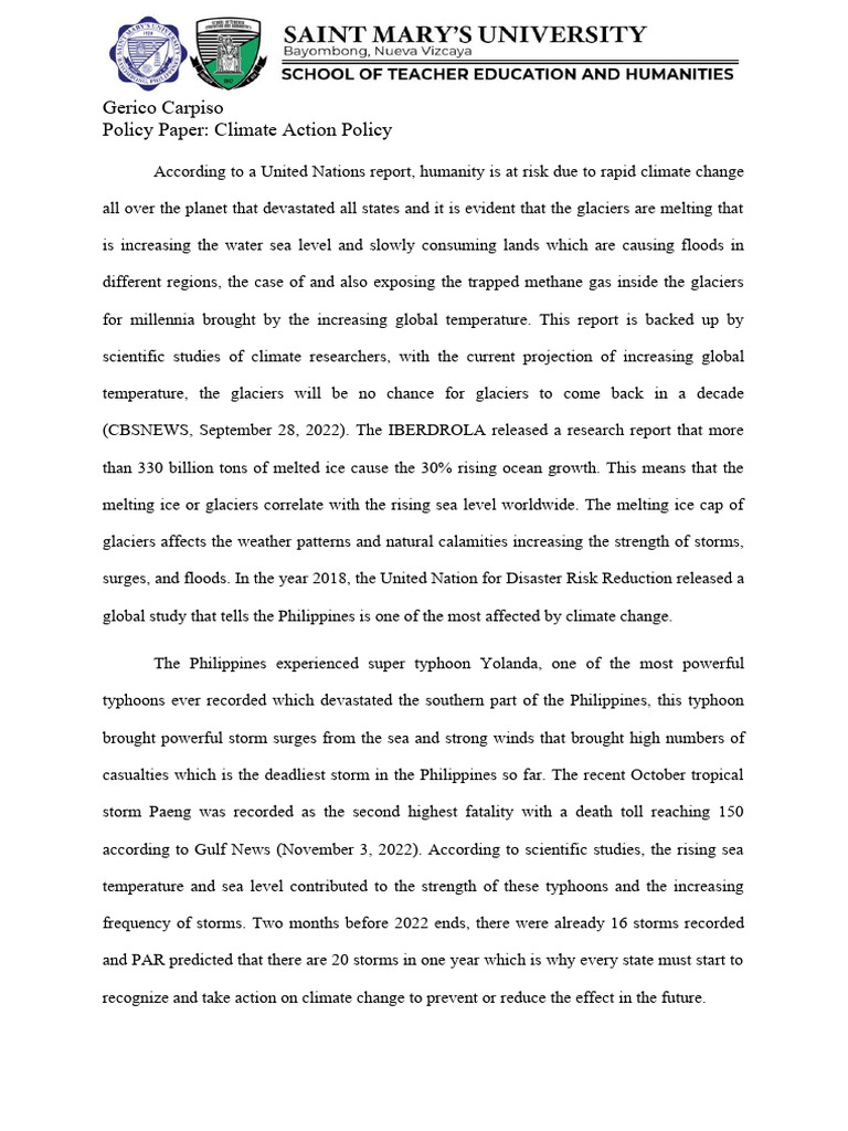 According To A United Nations Report | PDF | Climate Change | Human ...