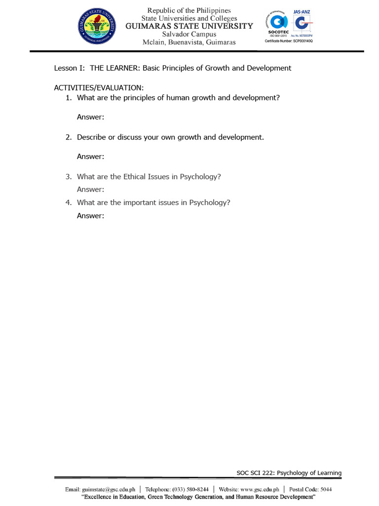 Psychology of Learning Activities | PDF | Learning | Psychology