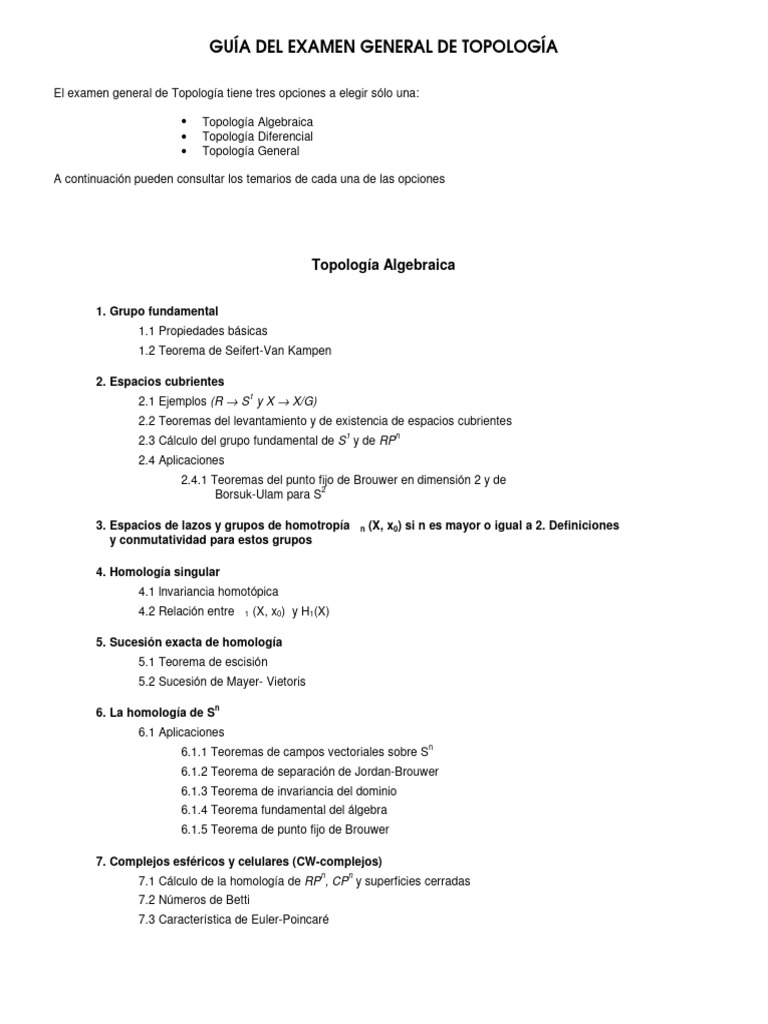 Guia Topologia | PDF | Colector | Topología