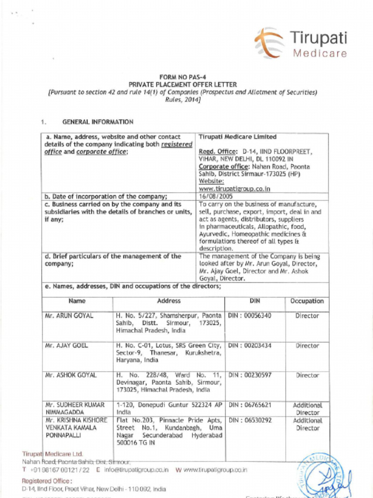 Private Placement Offer Documents | PDF | Financial Services | Economies