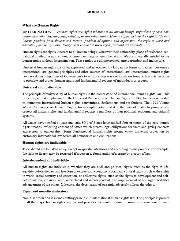 Human Rights All Modules | PDF | International Humanitarian Law | Human ...
